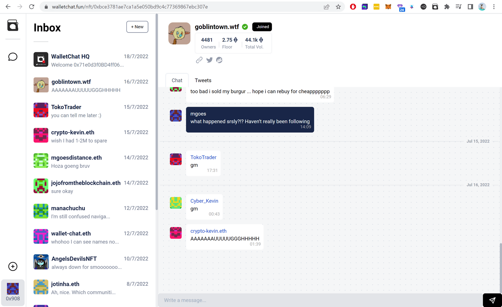 WalletChat - Wallet to Wallet messaging chat for web3